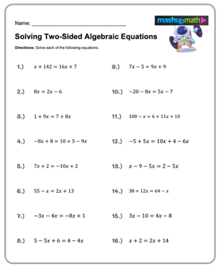 Free 8th Grade Math Worksheets—Printable w/ Answers — Mashup Math