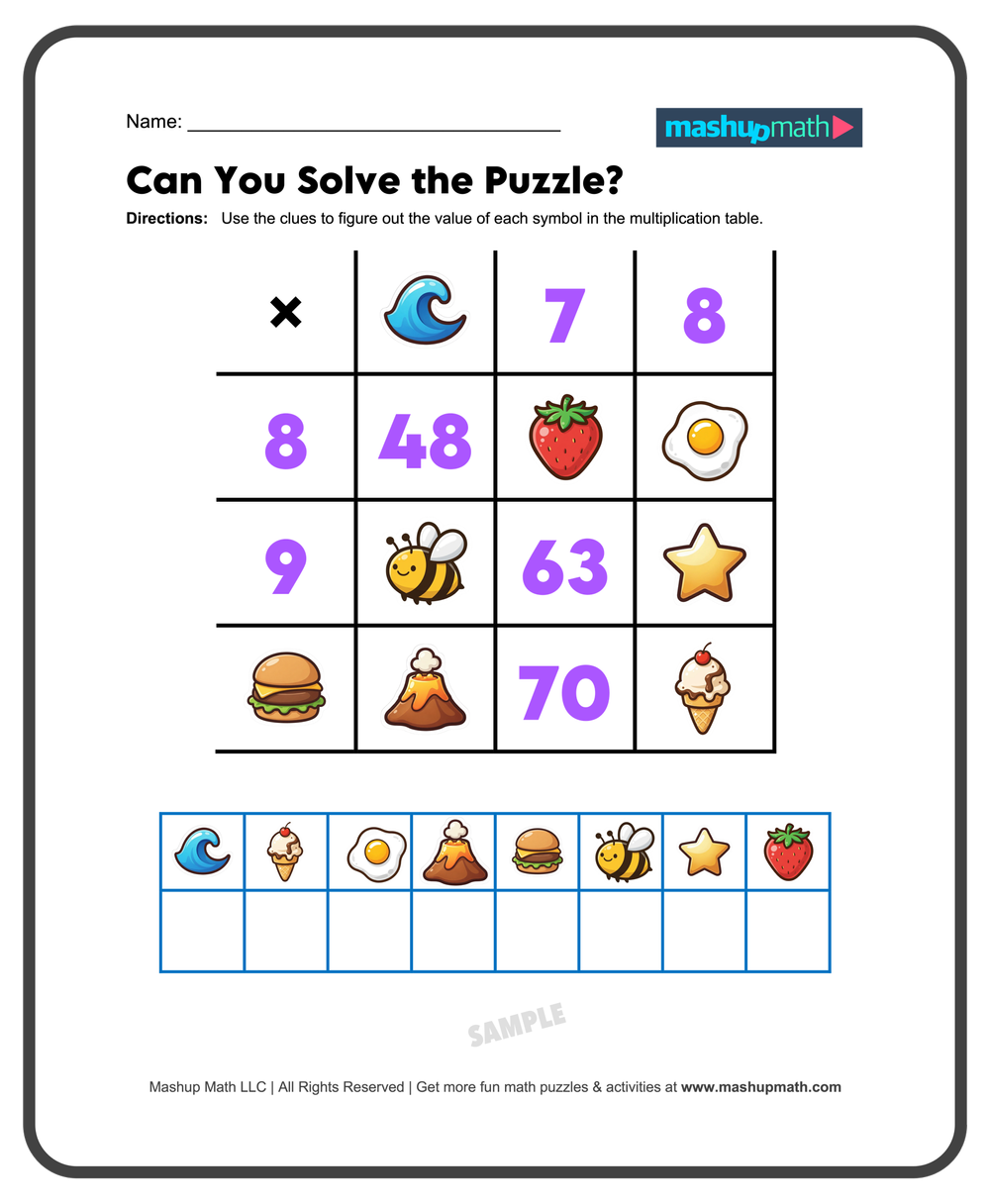 Multiplication Puzzles — Mashup Math