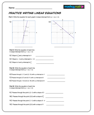 Free Algebra 1 Worksheets—Printable w/ Answers — Mashup Math