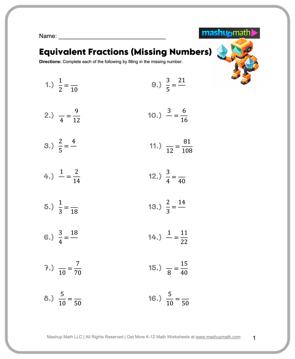 Free 6th Grade Math Worksheets—Printable w/ Answers — Mashup Math