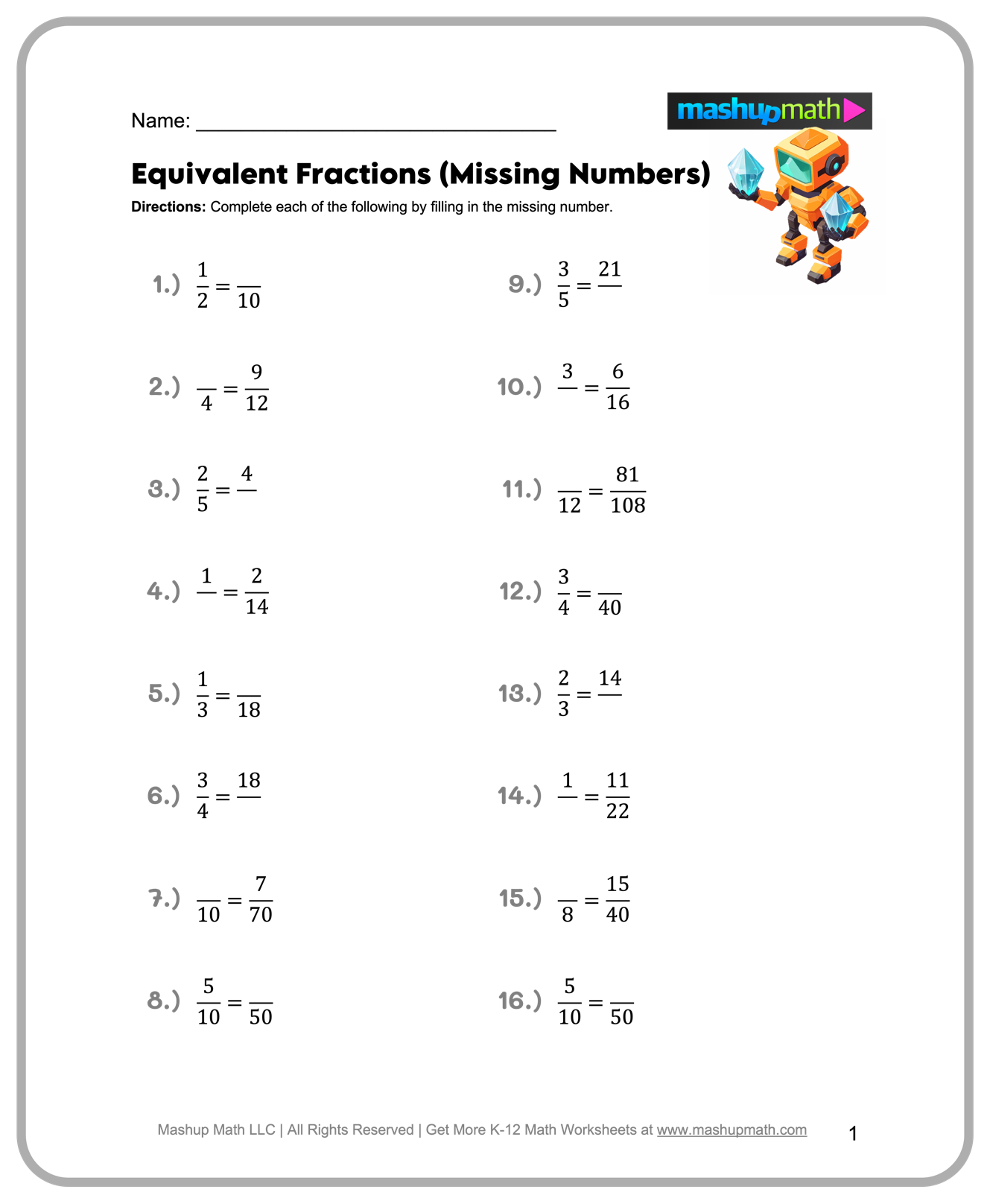 Free 6th Grade Math Worksheets—Printable w/ Answers — Mashup Math