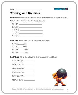 Free 5th Grade Math Worksheets—Printable w/ Answers — Mashup Math