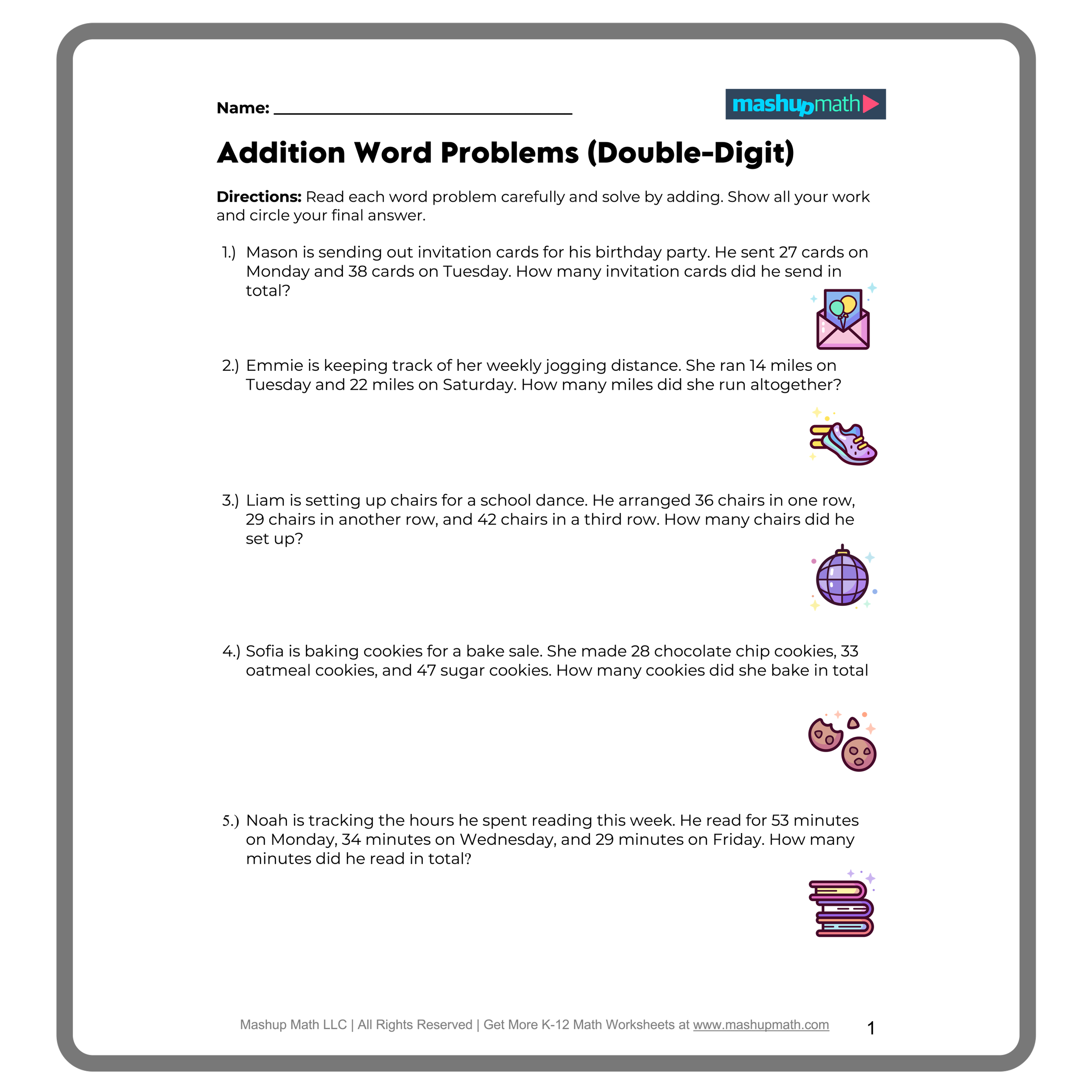 3rd Grade Word Problems—Free PDF Worksheets — Mashup Math