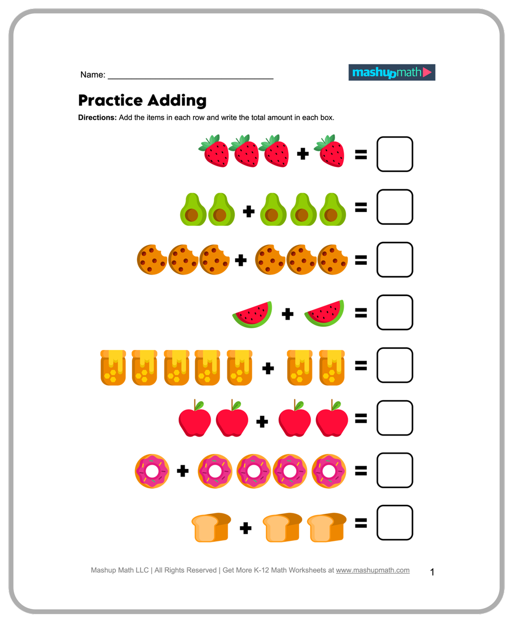 Free Kindergarten Math Worksheets—Printable — Mashup Math