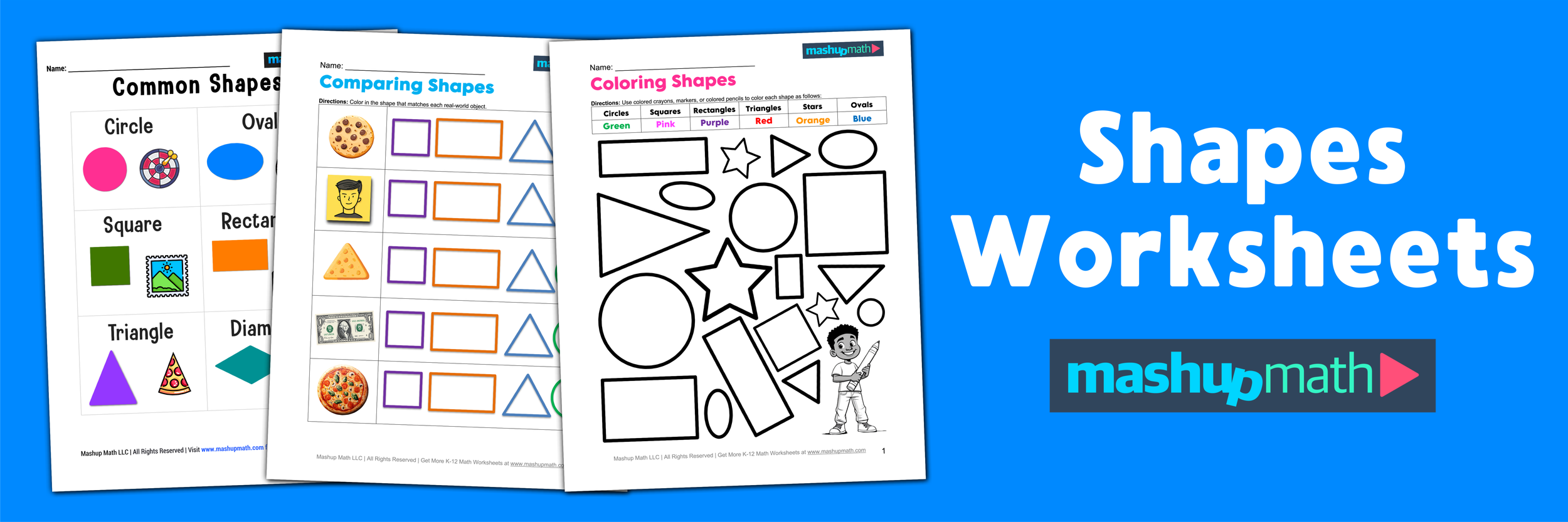 Free Shapes Worksheets—Printable — Mashup Math