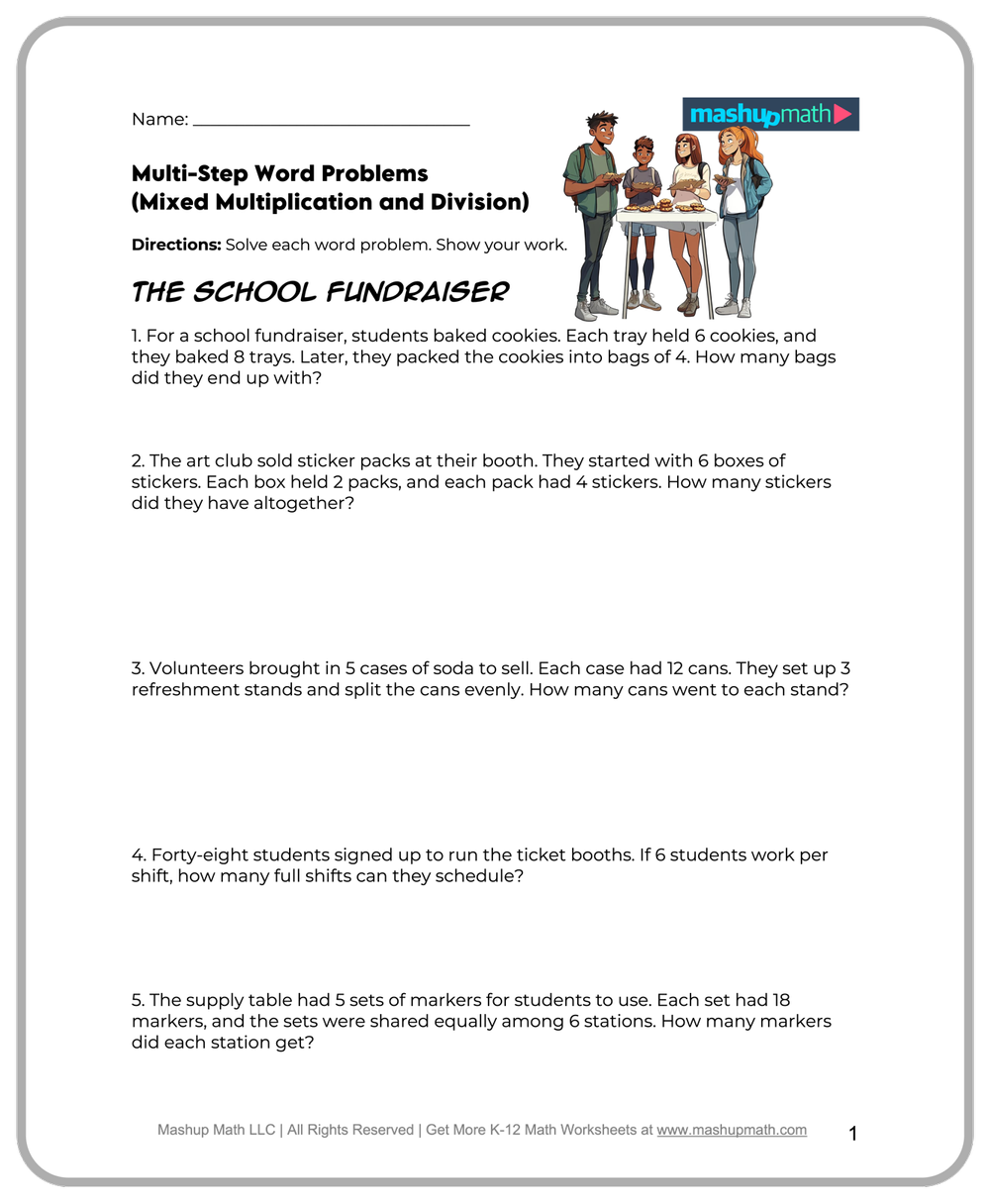 Free 6th Grade Math Worksheets—Printable w/ Answers — Mashup Math