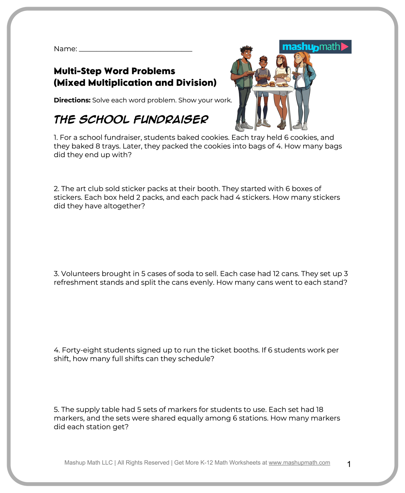 Free 6th Grade Math Worksheets—Printable w/ Answers — Mashup Math