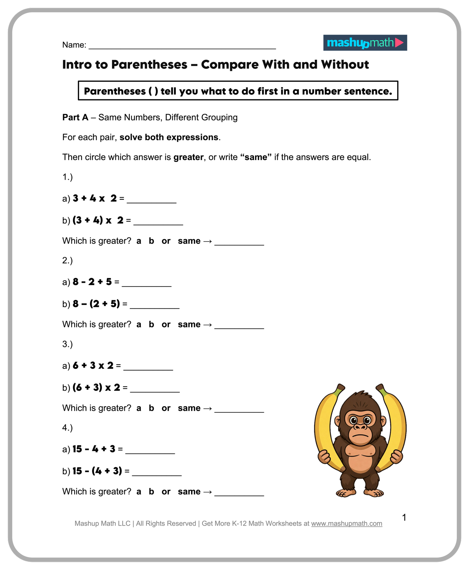 Free 3rd Grade Math Worksheets—Printable w/ Answers — Mashup Math