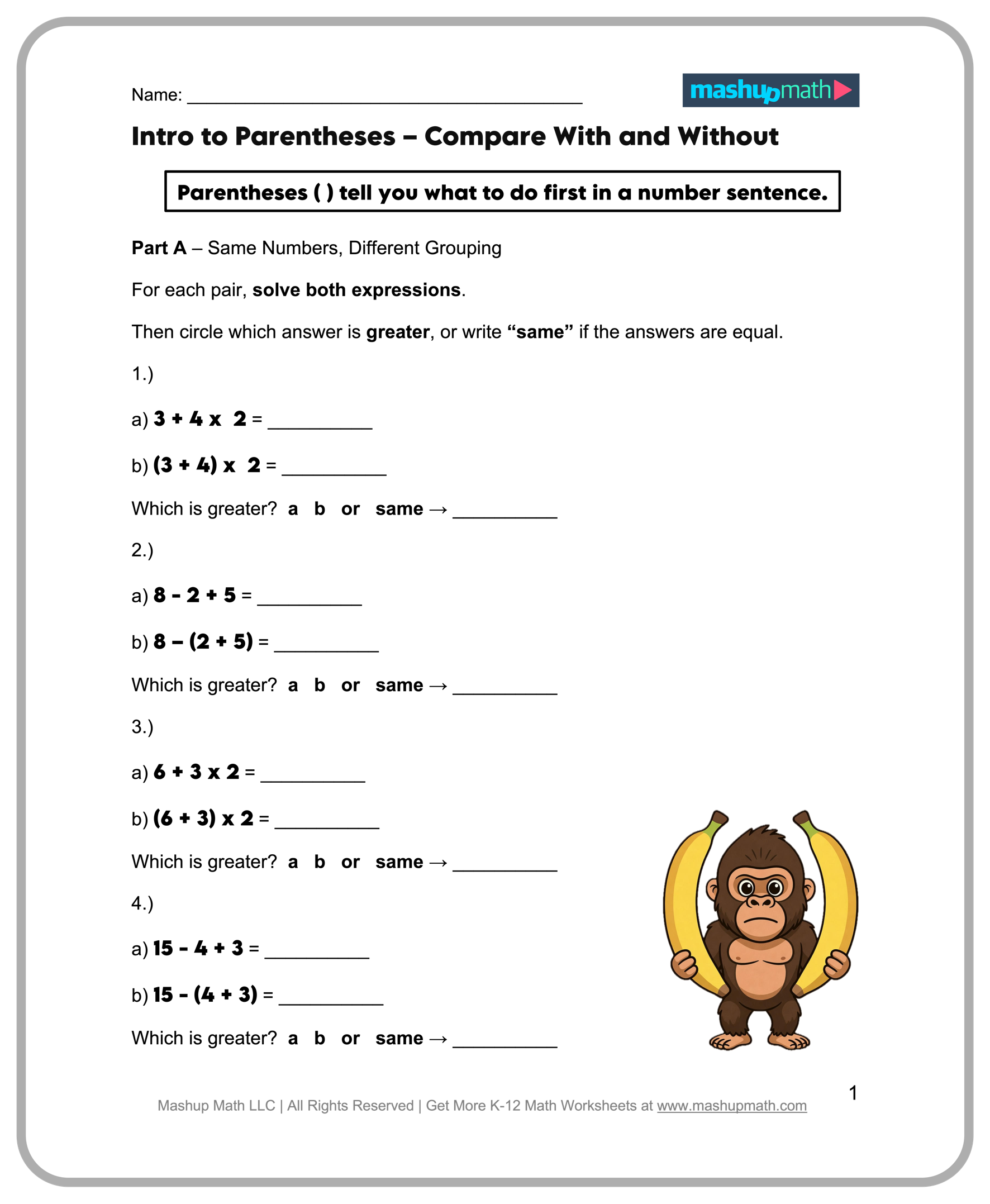 Free 3rd Grade Math Worksheets—Printable w/ Answers — Mashup Math