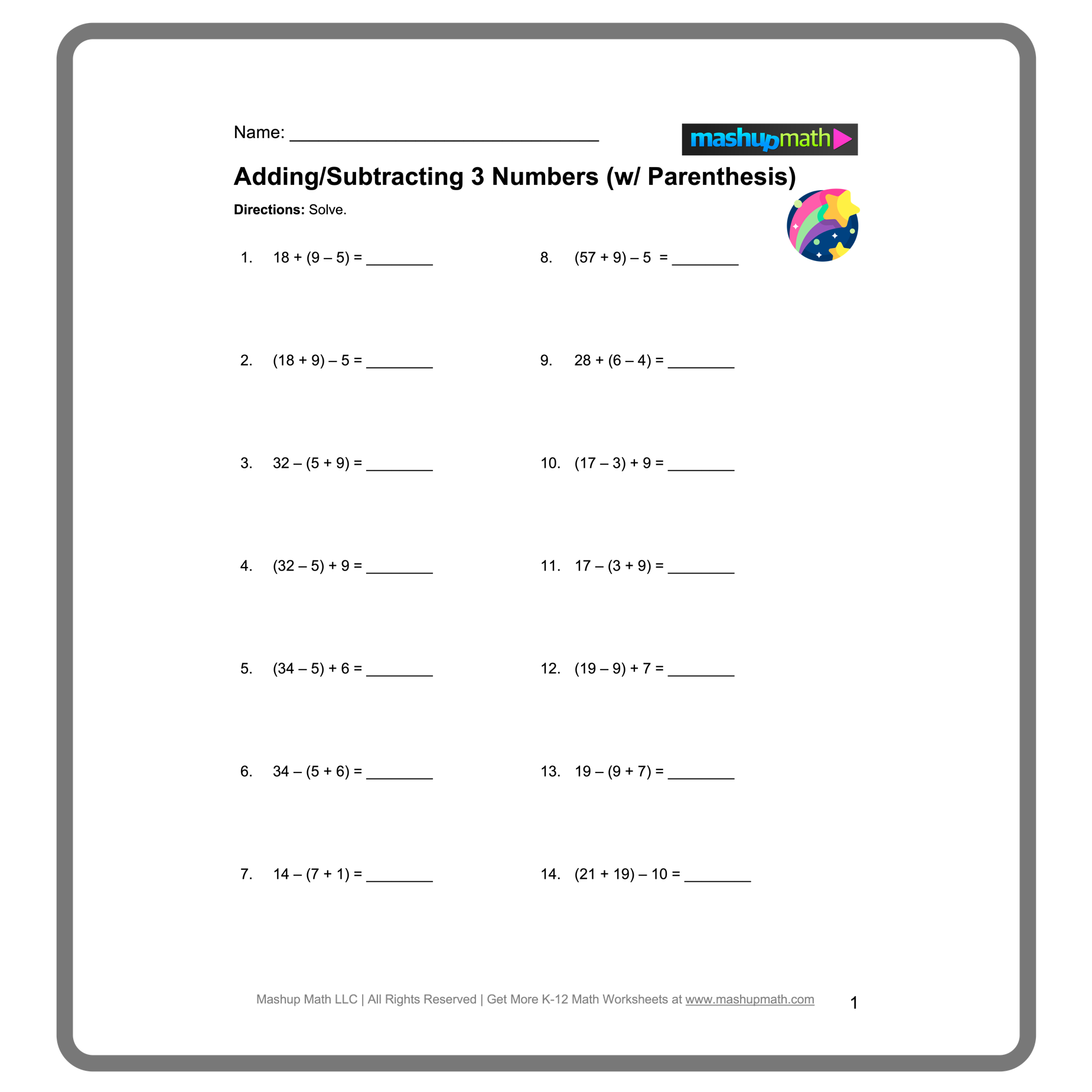 Free Order of Operations Worksheet Library—with Answers — Mashup Math