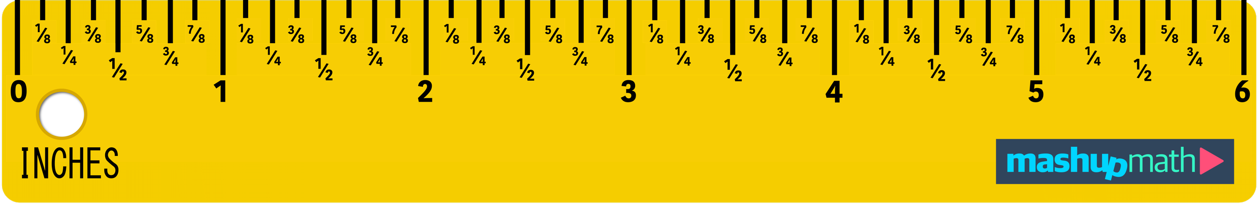 Free Printable Ruler with Fractions — Mashup Math