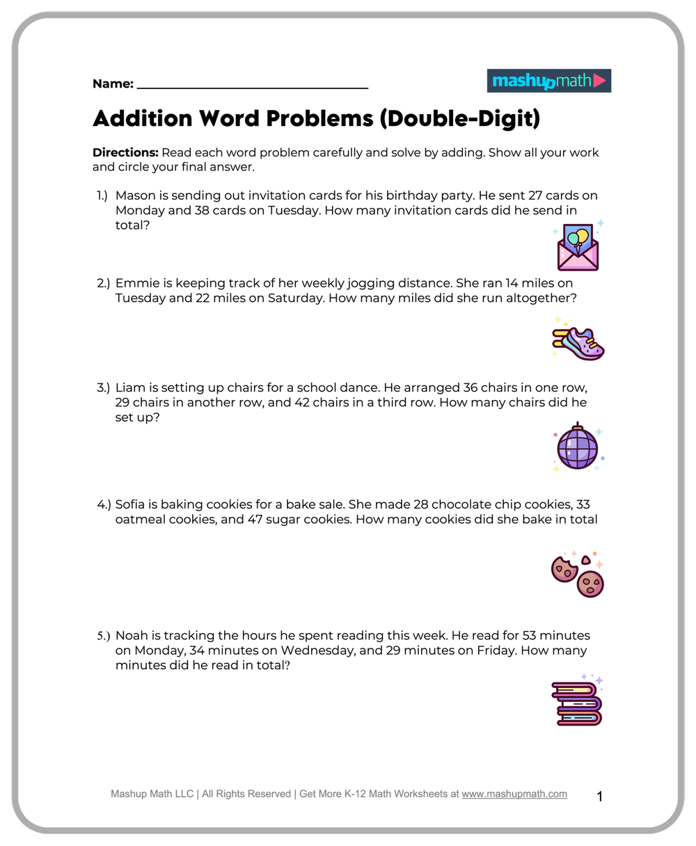 Free 3rd Grade Math Worksheets—Printable w/ Answers — Mashup Math