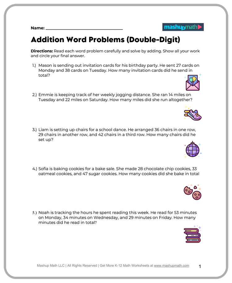 Free 3rd Grade Math Worksheets—Printable w/ Answers — Mashup Math