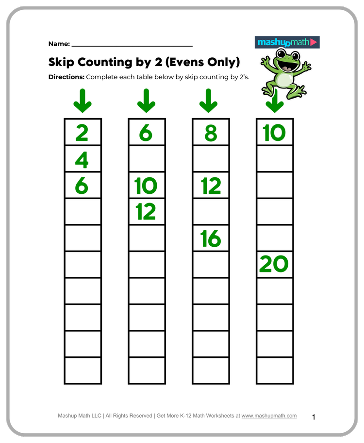 Free 2nd Grade Math Worksheets—Printable w/ Answers — Mashup Math
