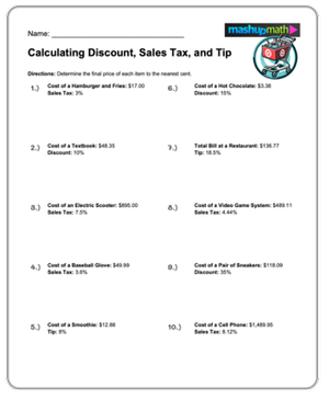 Free 8th Grade Math Worksheets—Printable w/ Answers — Mashup Math