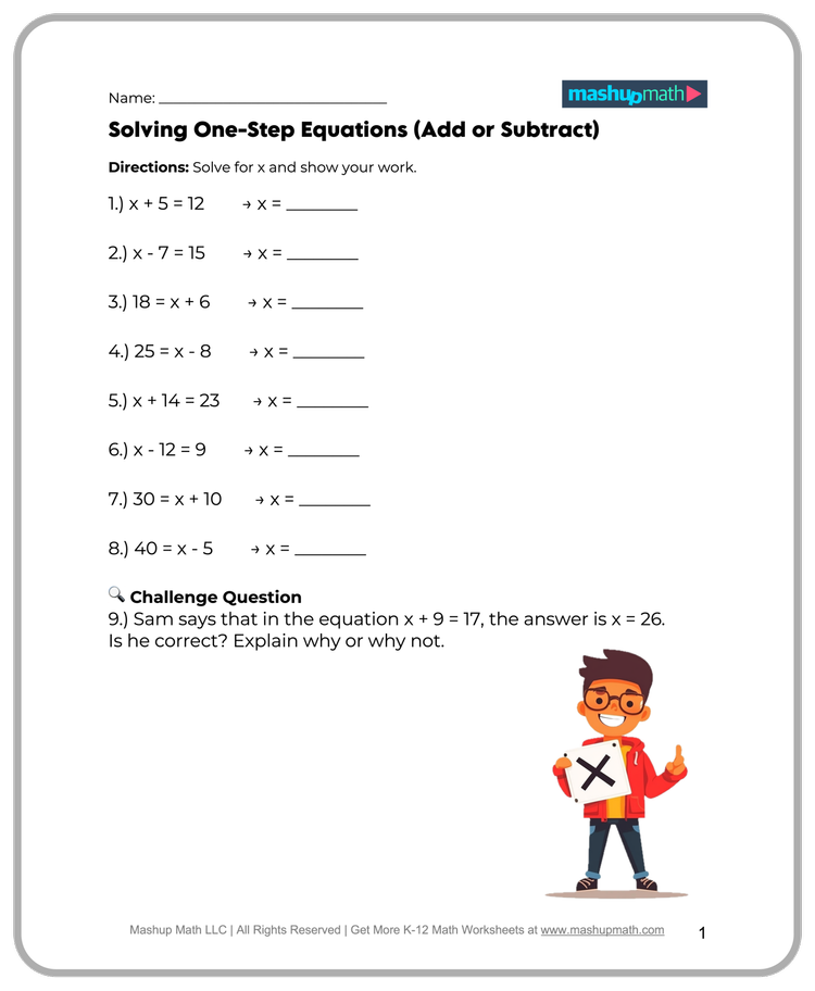 Free 5th Grade Math Worksheets—Printable w/ Answers — Mashup Math