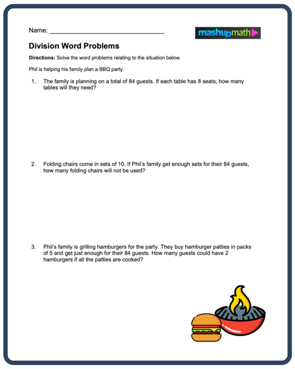 Division Word Problems—Free Worksheets for Grades 3-5 — Mashup Math