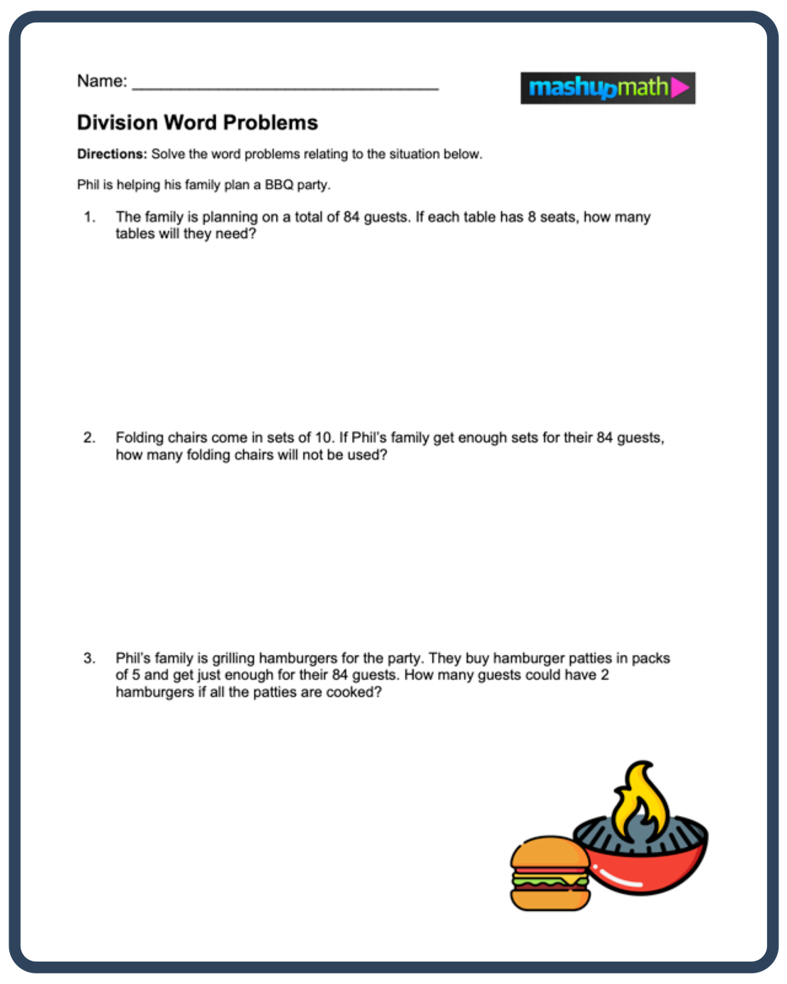 Division Word Problems—Free Worksheets for Grades 3-5 — Mashup Math