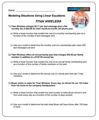 Free Algebra 1 Worksheets—Printable w/ Answers — Mashup Math