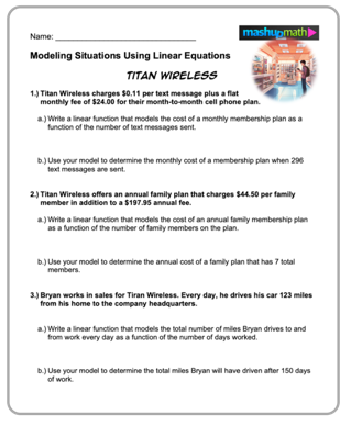 Free Algebra 1 Worksheets—Printable w/ Answers — Mashup Math