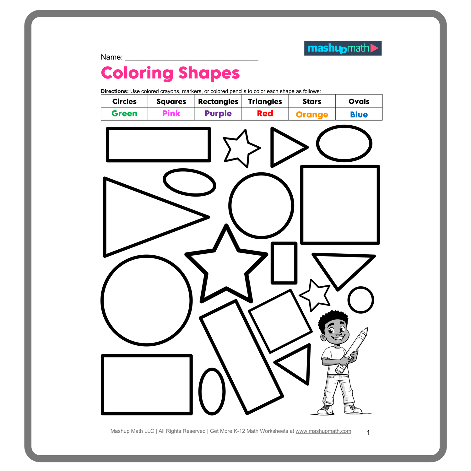 Free Shapes Worksheets—Printable — Mashup Math