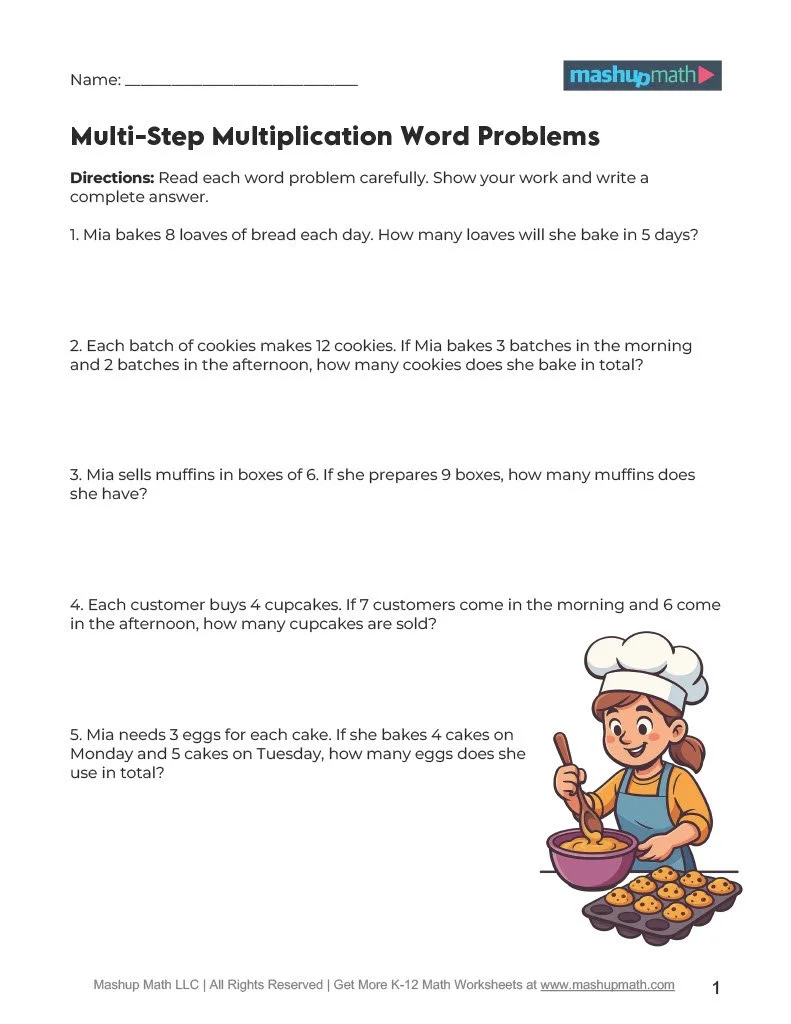 Math Word Problems for Grades 3-5 — Mashup Math