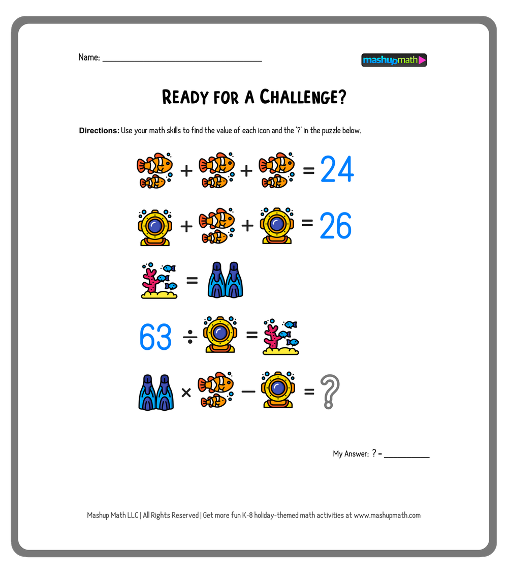 10 Free Maths Puzzles with Answers for Ages 12+ — Mashup Math