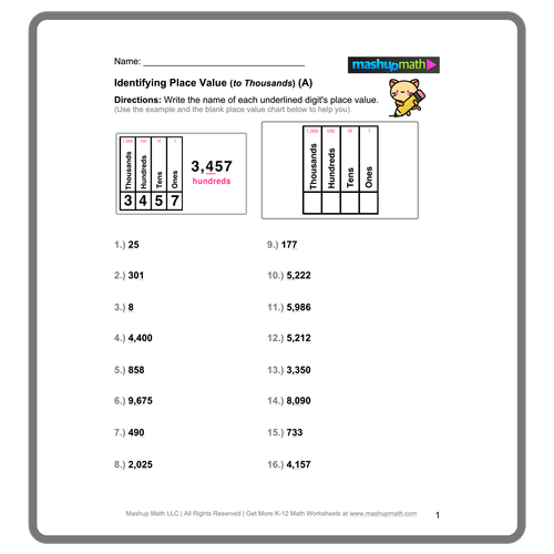 Free Place Value Worksheets—Printable with Answers — Mashup Math