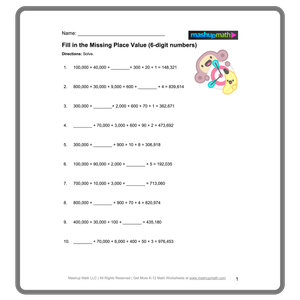 Free Place Value Worksheets—Printable with Answers — Mashup Math