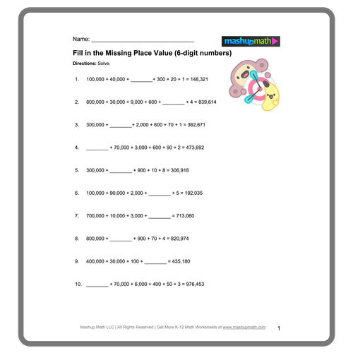Free Place Value Worksheets—Printable with Answers — Mashup Math