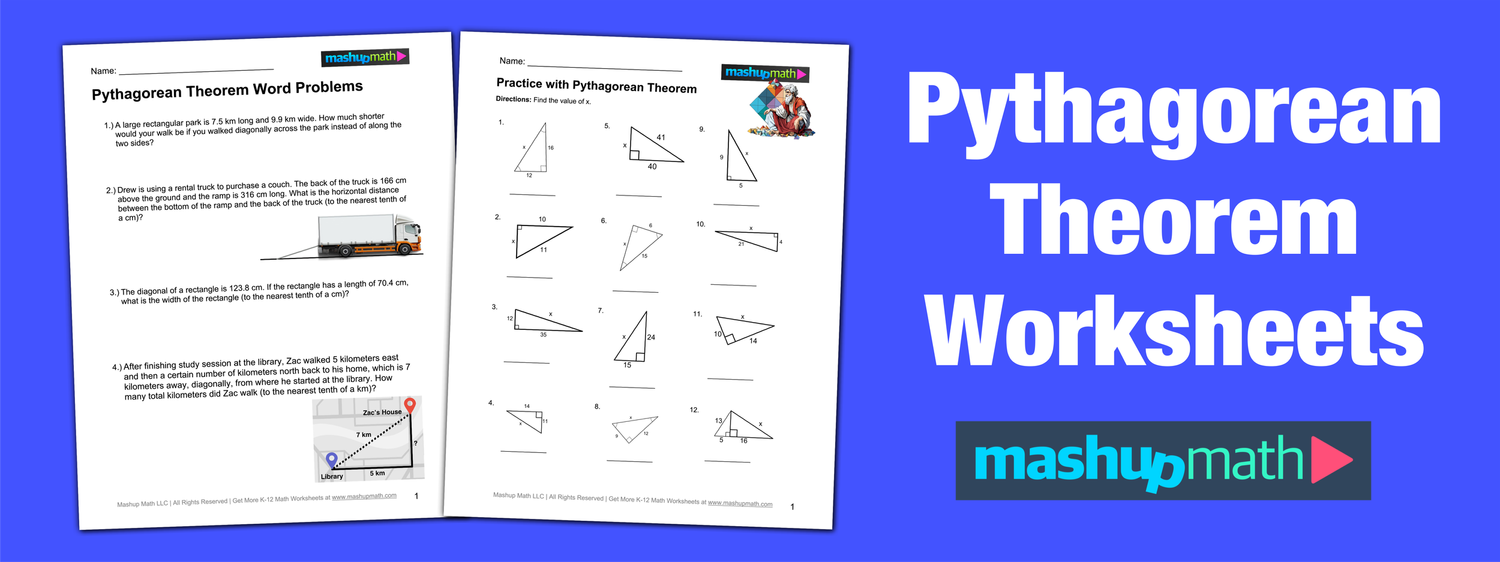 Free Pythagorean Theorem Worksheets (with Answers) — Mashup Math
