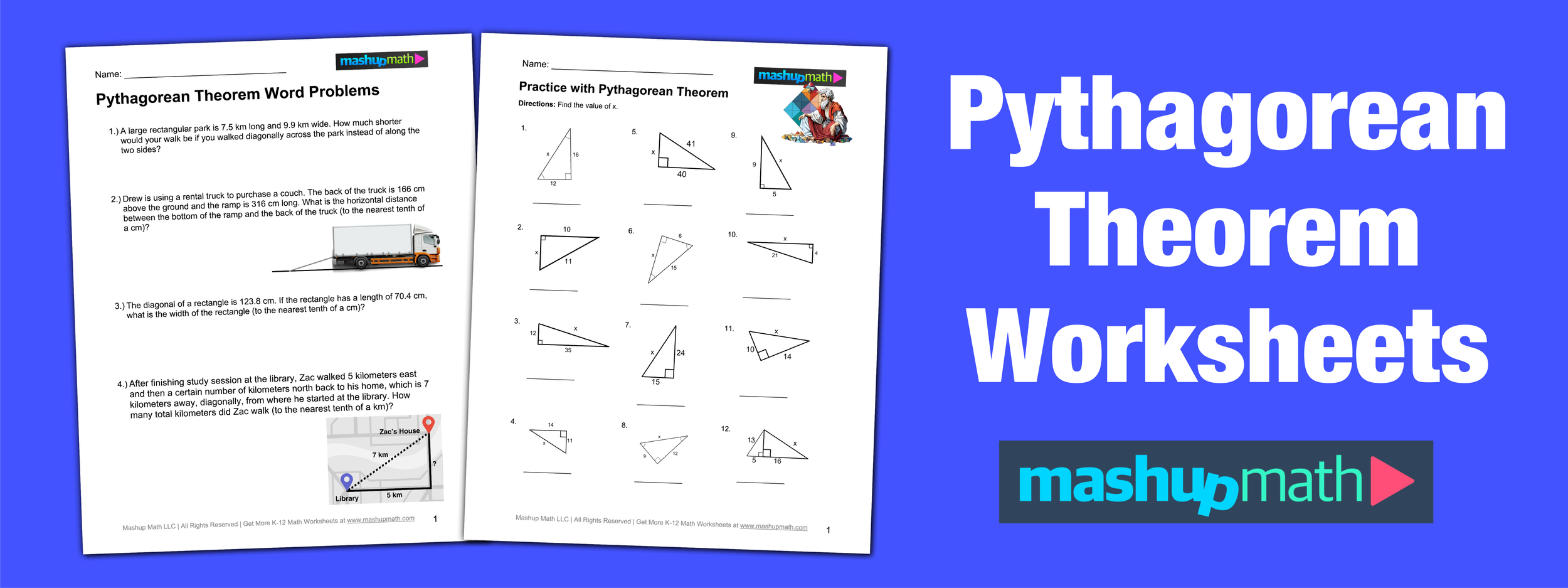 Free Pythagorean Theorem Worksheets (with Answers) — Mashup Math