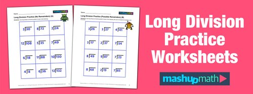 Free Long Division Worksheets—Printable with Answers — Mashup Math