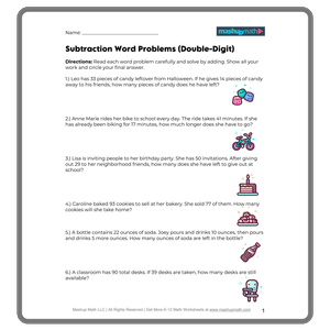 3rd Grade Word Problems—Free PDF Worksheets — Mashup Math