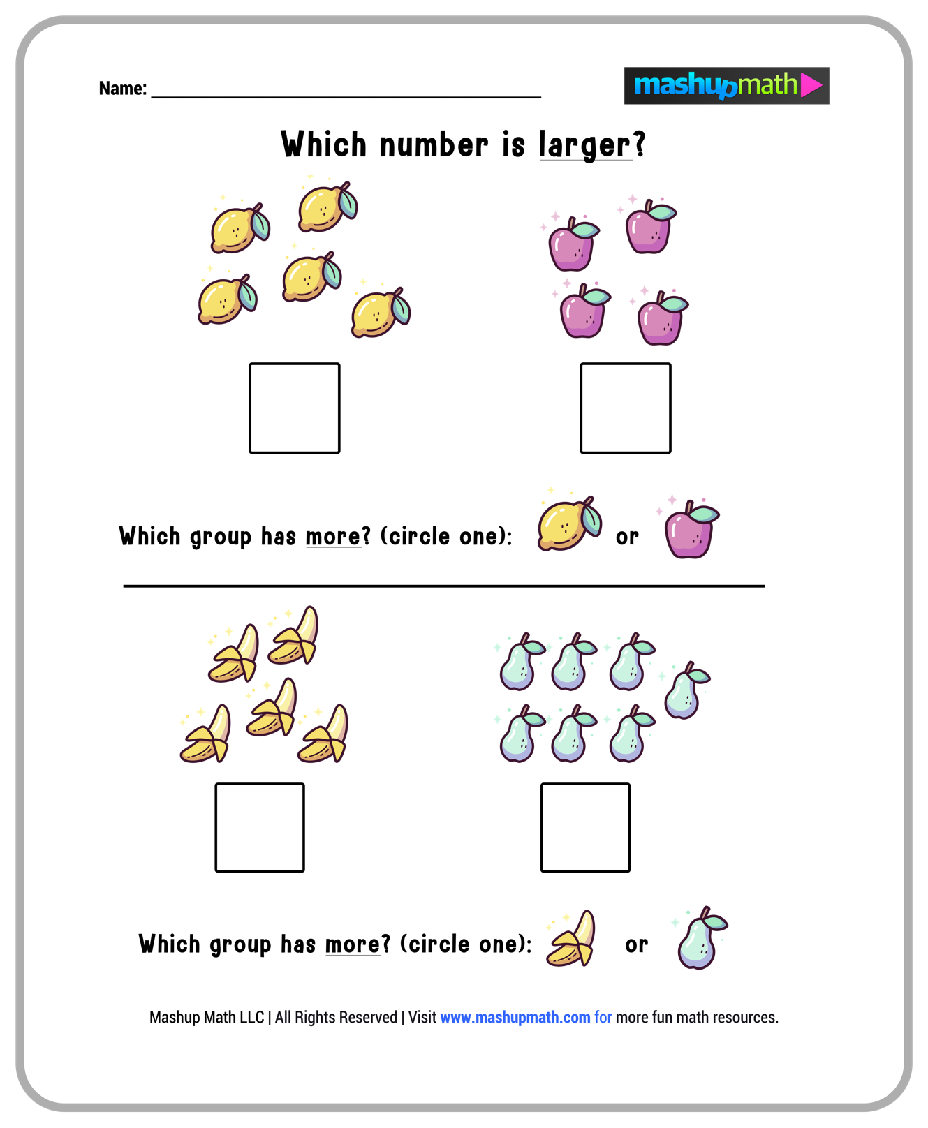 Free 1st Grade Math Worksheets—Printable w/ Answers — Mashup Math