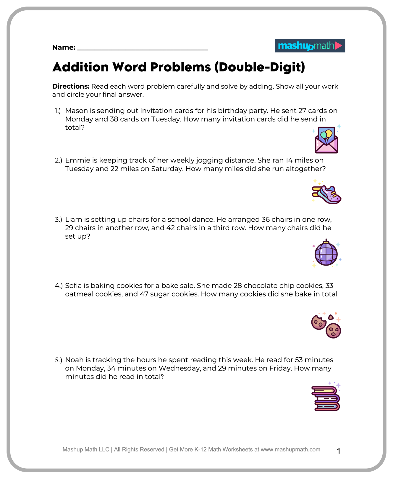 Free 2nd Grade Math Worksheets—Printable w/ Answers — Mashup Math