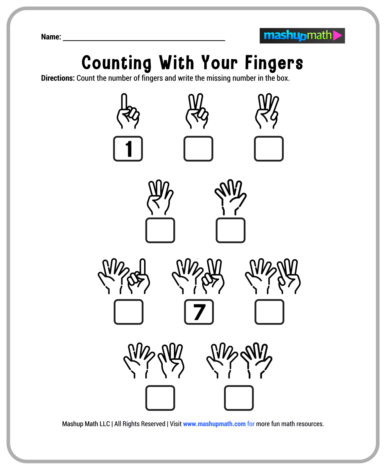 Free 1st Grade Math Worksheets—Printable w/ Answers — Mashup Math