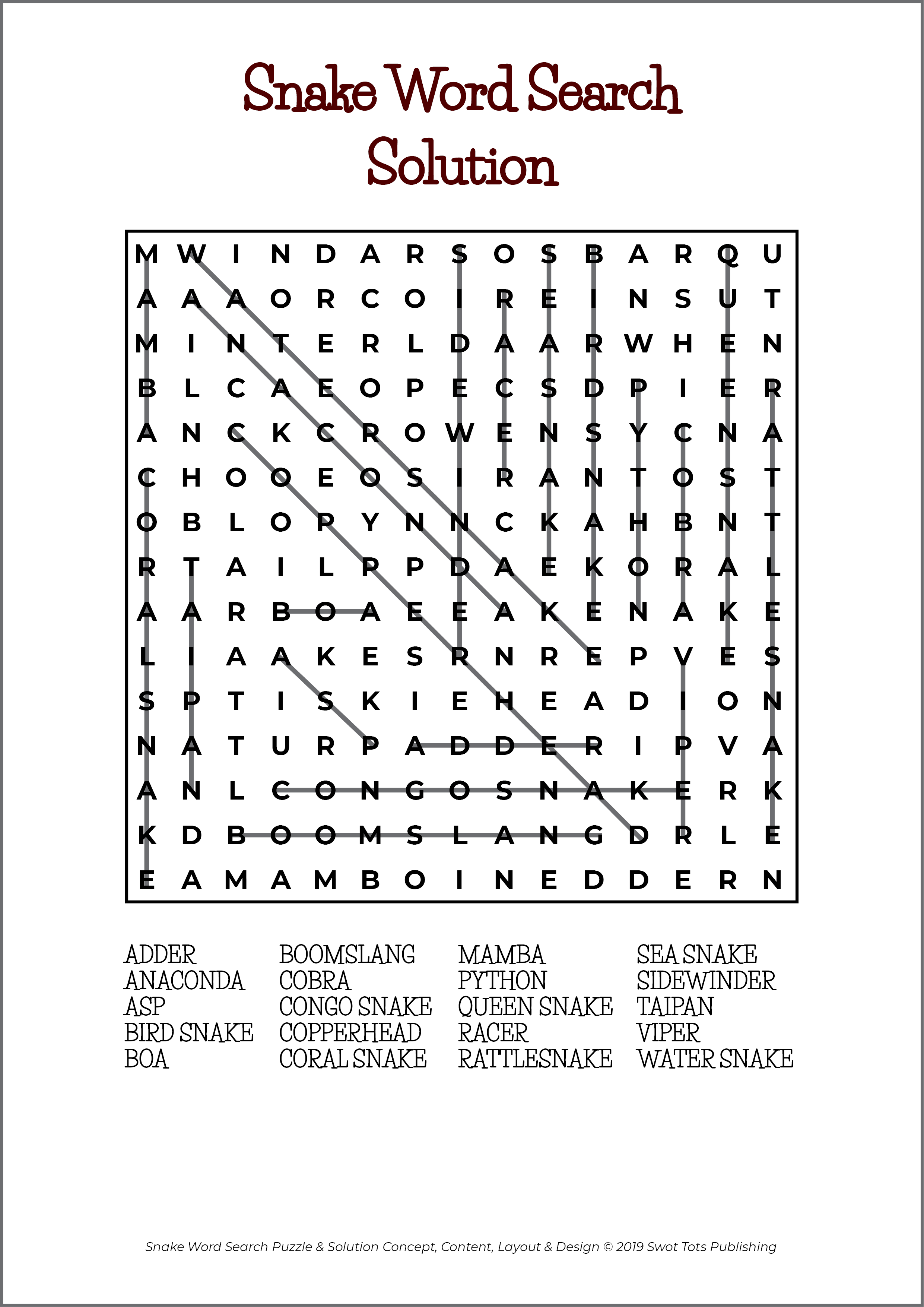 Snake Activitiy Sheet