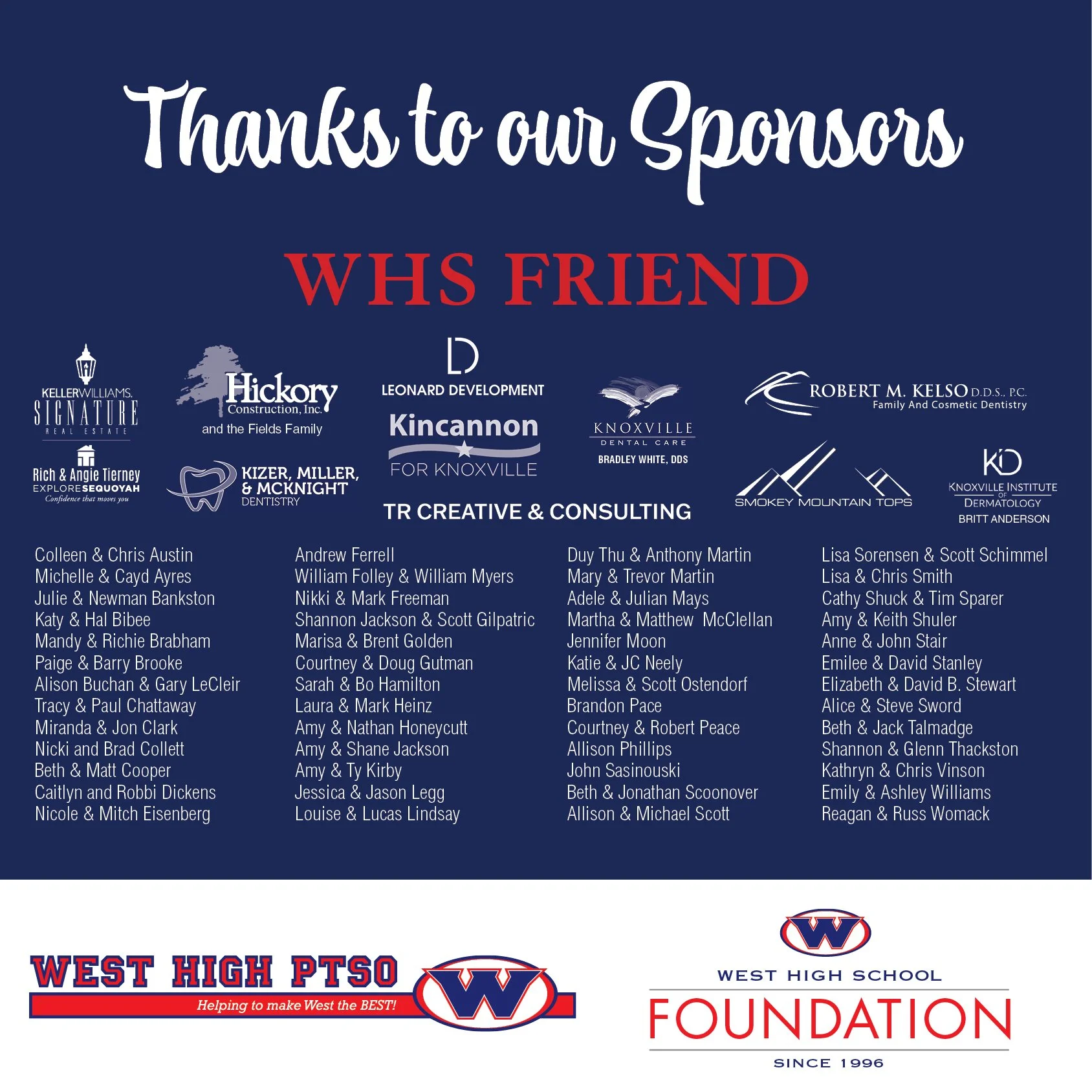 West High School Foundation Sponsors — West High School Foundation