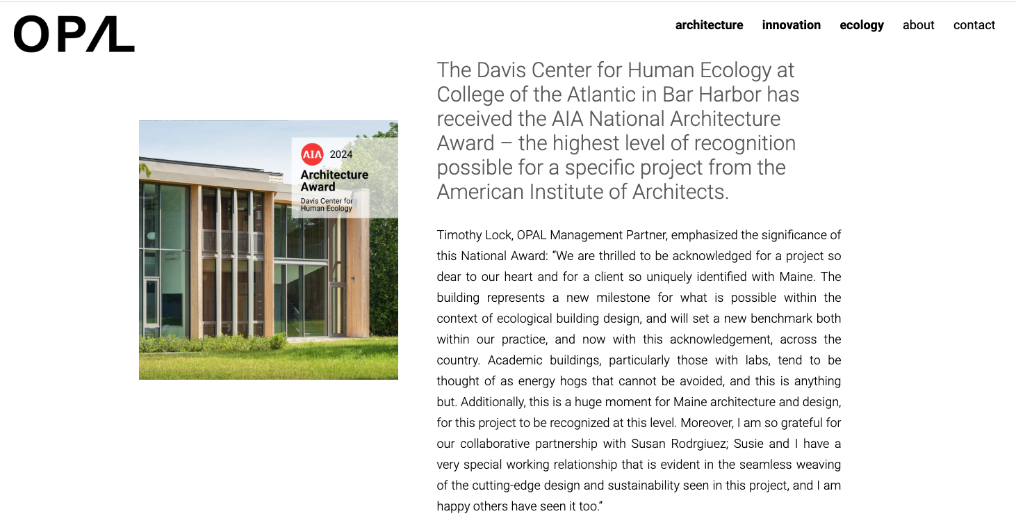 Congratulations to OPAL Architecture and Susan T. Rodriguez for their ...