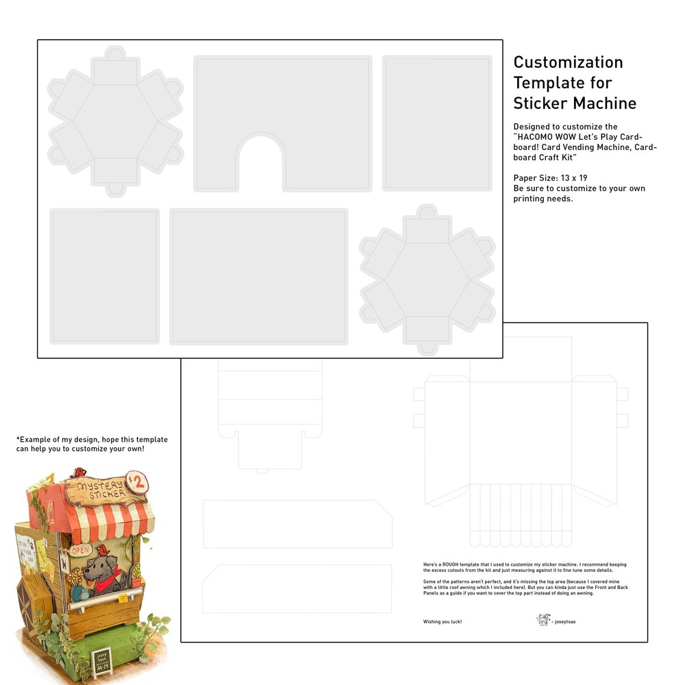 Custom Sticker Machine Template — The Art of Josey Tsao