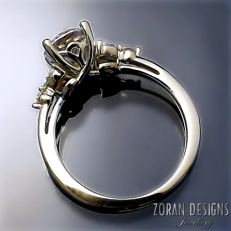 Elegant Engagement Ring with Marquise Accents — Zoran Designs Jewellery ...