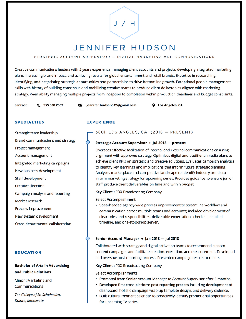 Resume Writing & Design Samples — Services | Resume by Nico