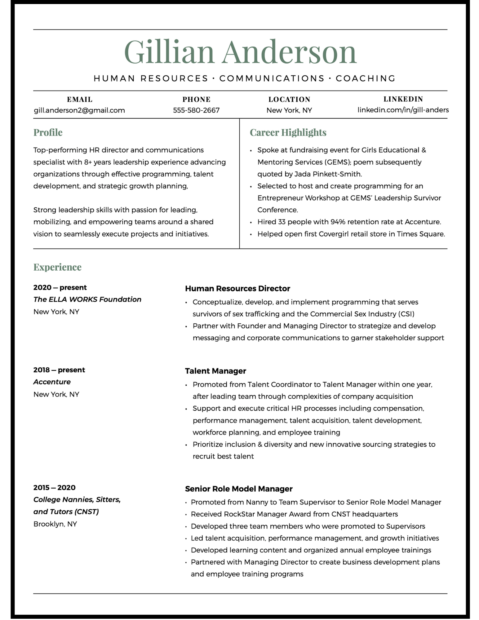 Resume Writing & Design Samples — Services | Resume by Nico