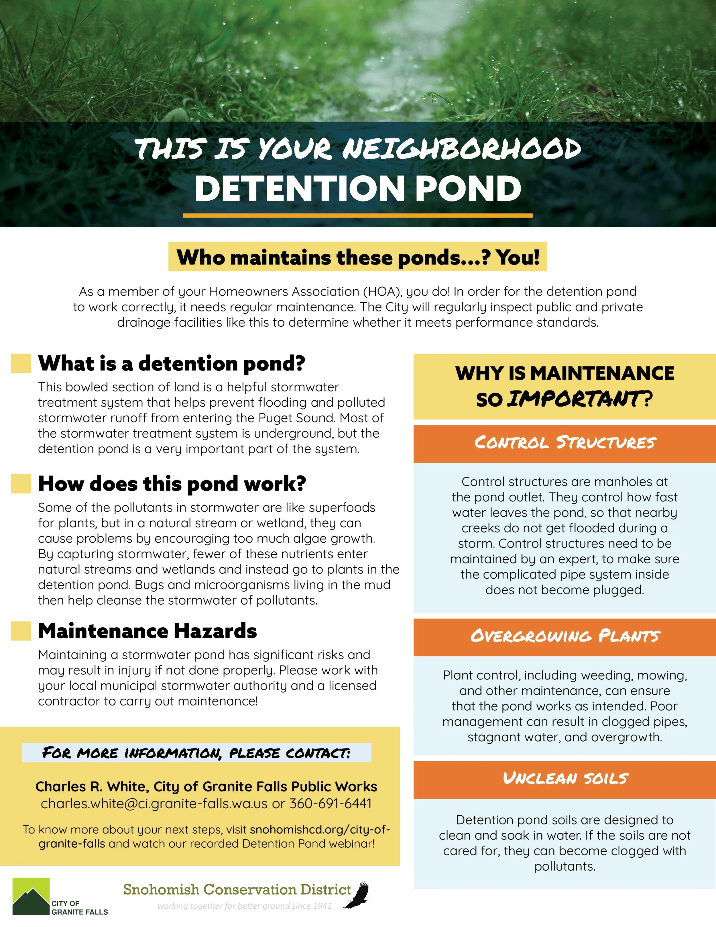 Detention Pond Maintenance for Granite Falls — Snohomish Conservation ...
