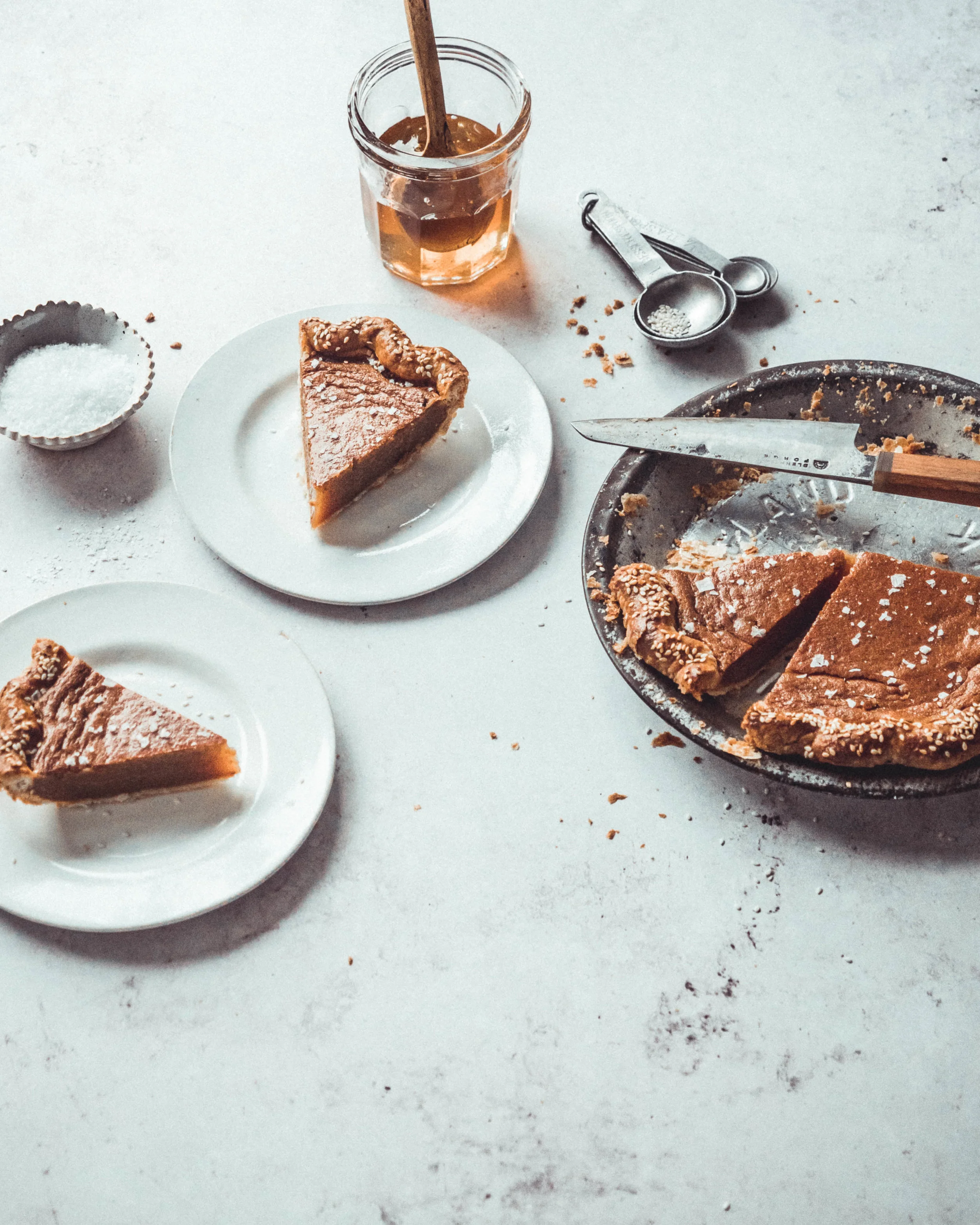 Salty Honey and Tahini Chess Pie — The Boy Who Bakes