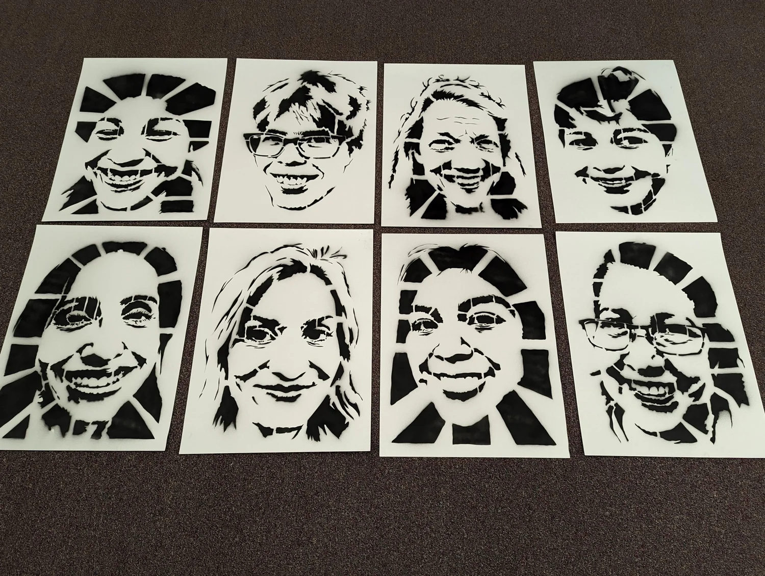Faces of Unity - stencil project with Peyton Scott Russell — Red Wing Arts