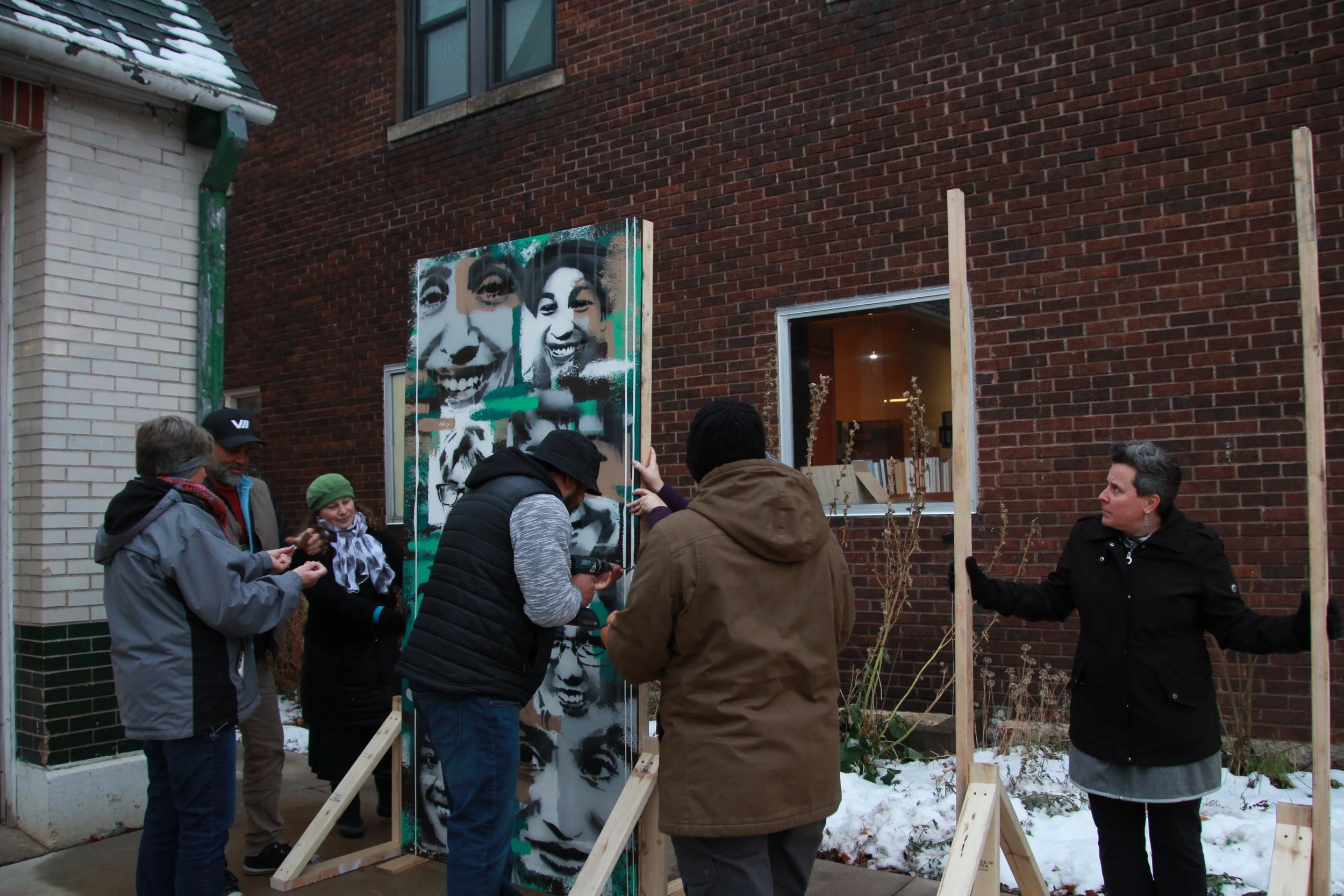 Faces of Unity - stencil project with Peyton Scott Russell — Red Wing Arts