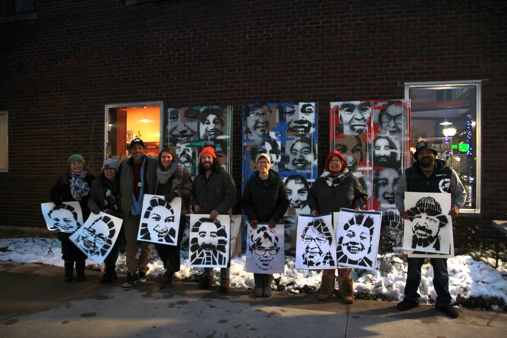 Faces of Unity - stencil project with Peyton Scott Russell — Red Wing Arts