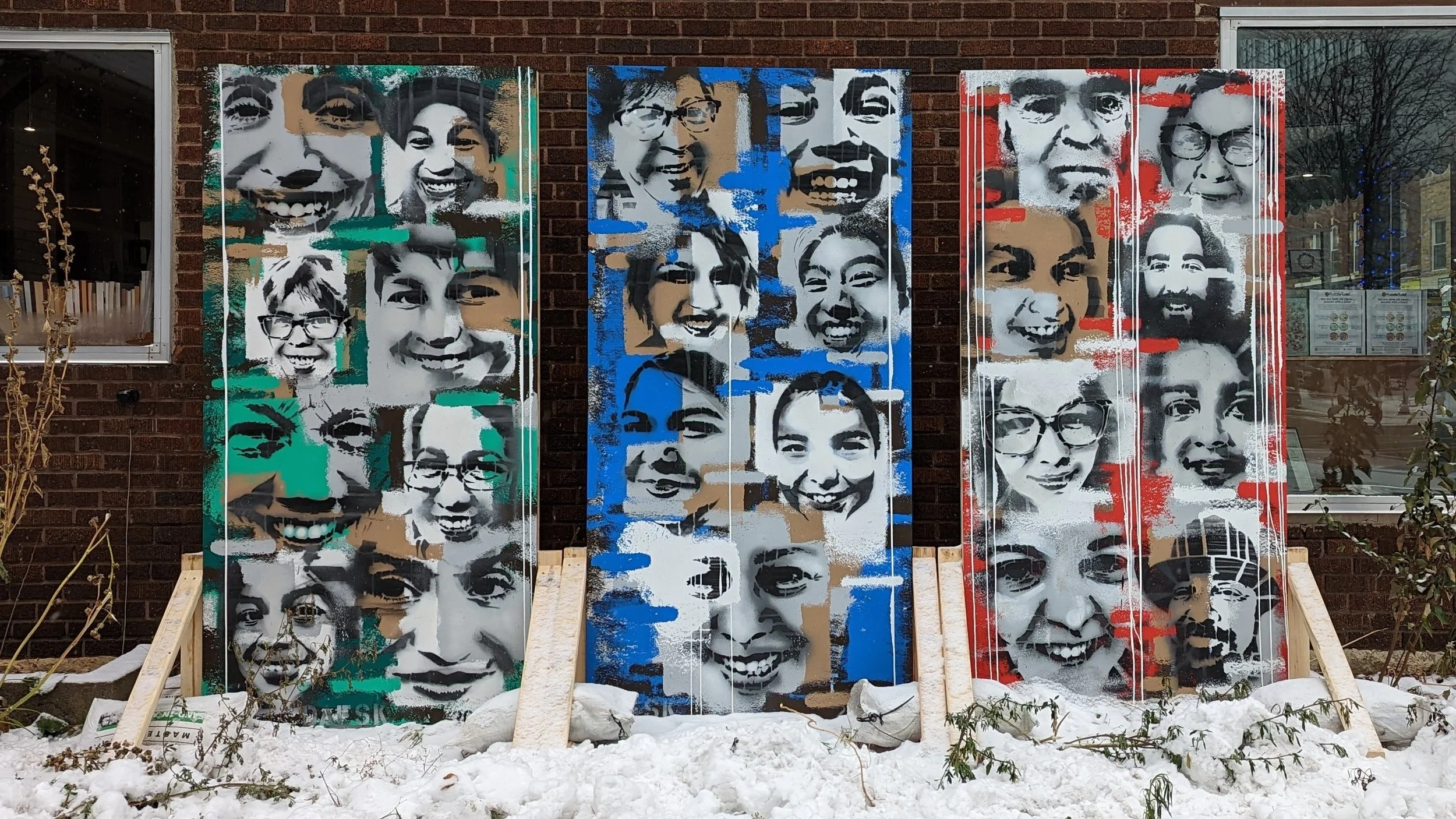 Faces of Unity - stencil project with Peyton Scott Russell — Red Wing Arts